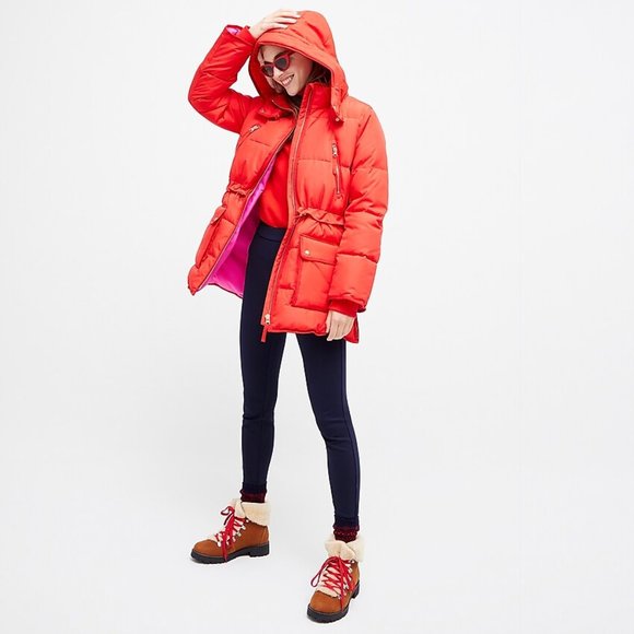 J. Crew | Jackets & Coats | J Crew Puffer Chateau Jacket Cerise | Poshmark